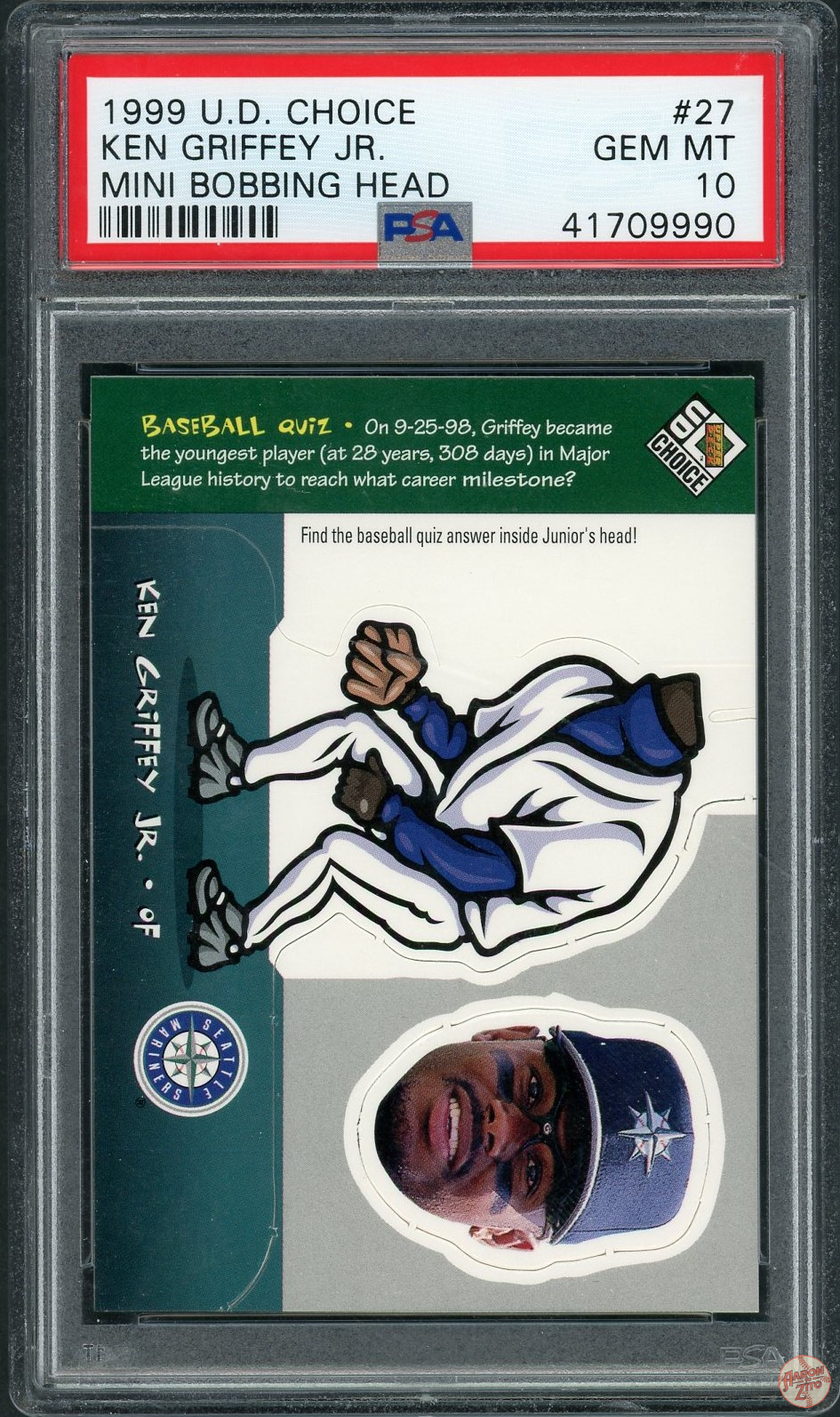 1999 U.d. Choice Ken Griffey Jr. Mini Bobbing Head Psa 10 #27 Pop 7