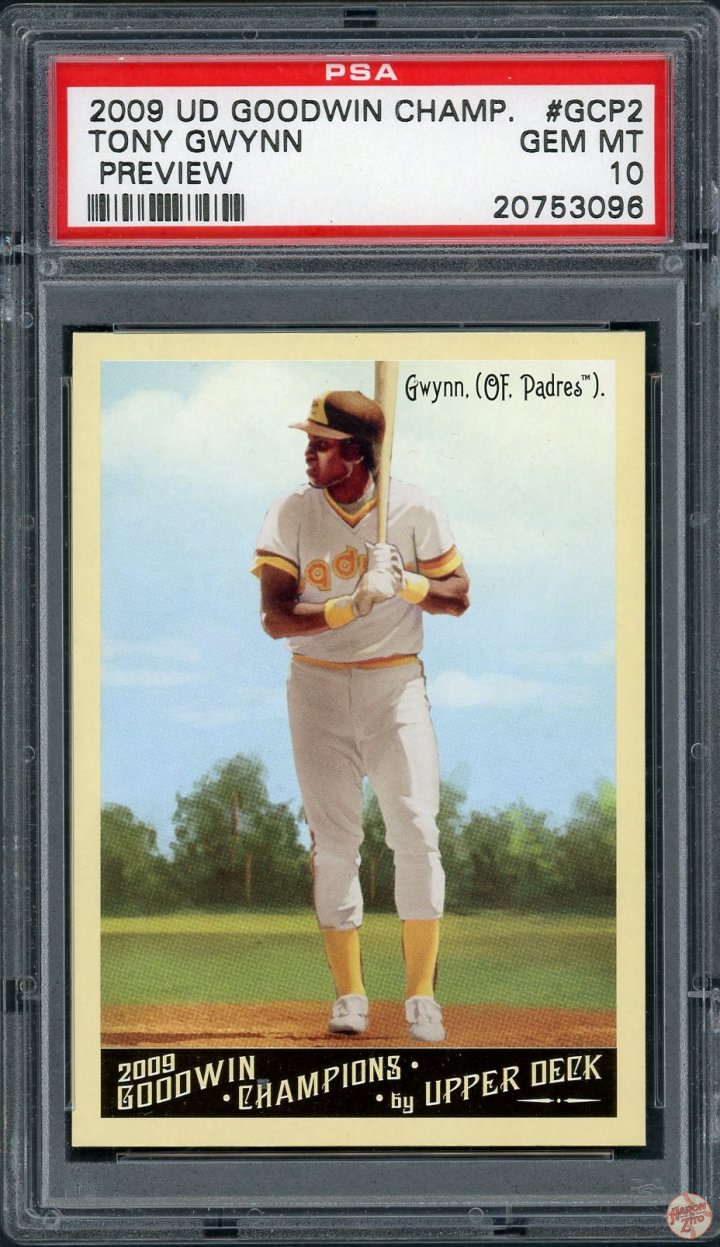 2009 U.D. Goodwin Champions Preview Tony Gwynn #GCP2 PSA 10 POP 2 (096 ...