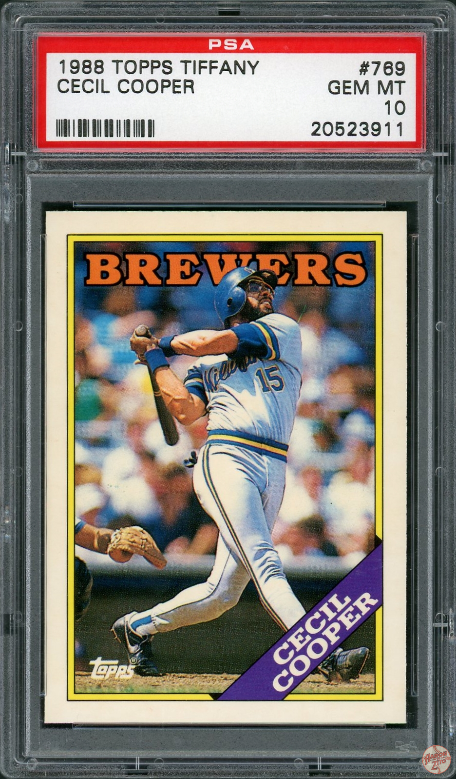 1988 Topps Tiffany Cecil Cooper #769 PSA 10 POP 10 (911) – Aaron to Zito