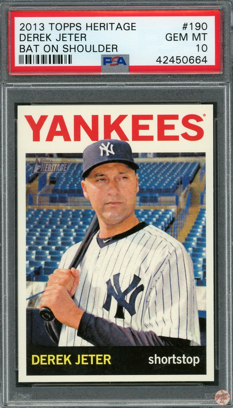 2013 Topps Heritage Derek Jeter Bat On Shoulder #190 PSA 10 POP 117 ...