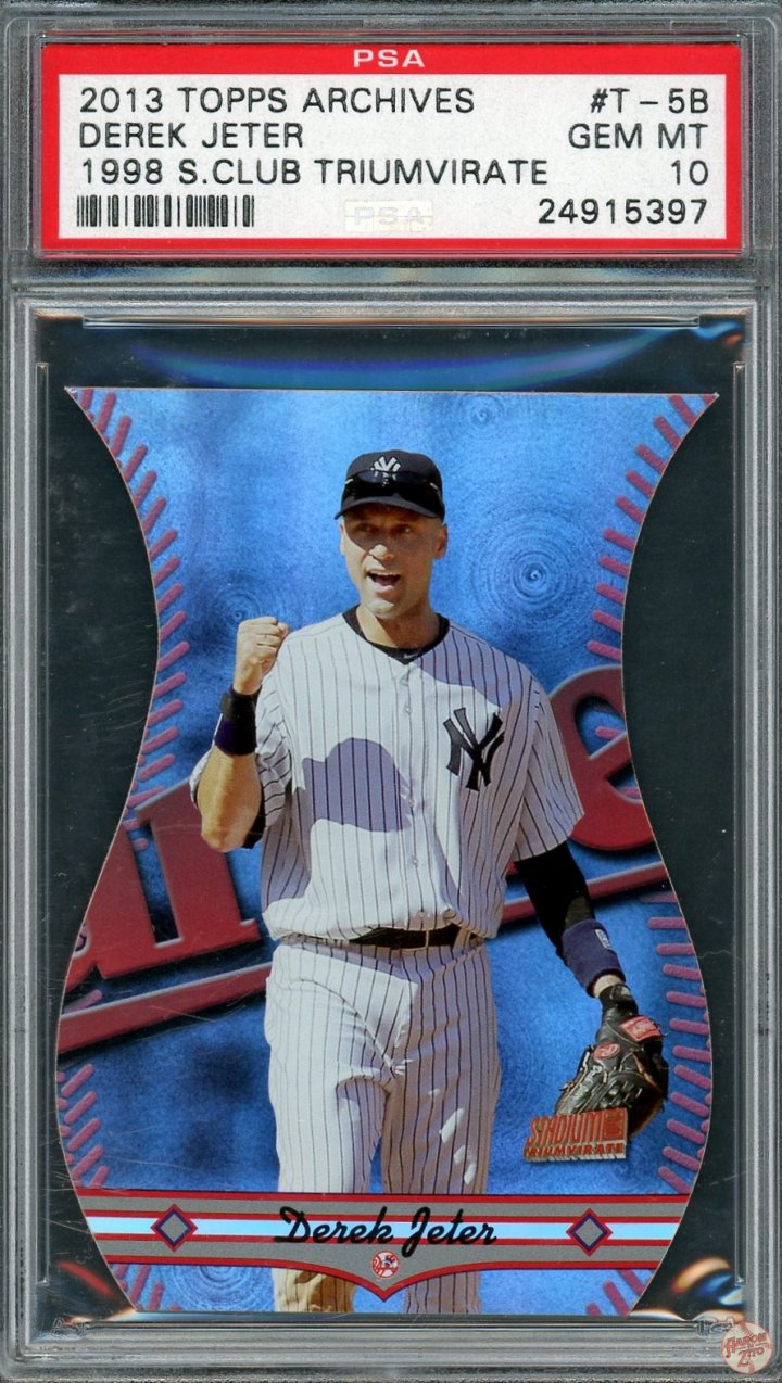 2013 Topps Archives Derek Jeter ’98 S. Club Triumvirate #T-5B PSA 10 ...