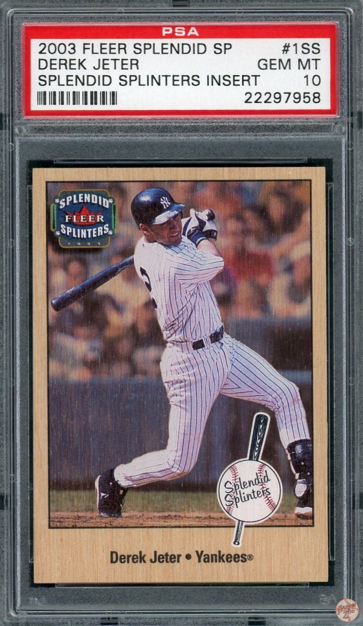 2003 Fleer Splendid Splinters SP Derek Jeter Insert #1SS PSA 10 POP 18 ...