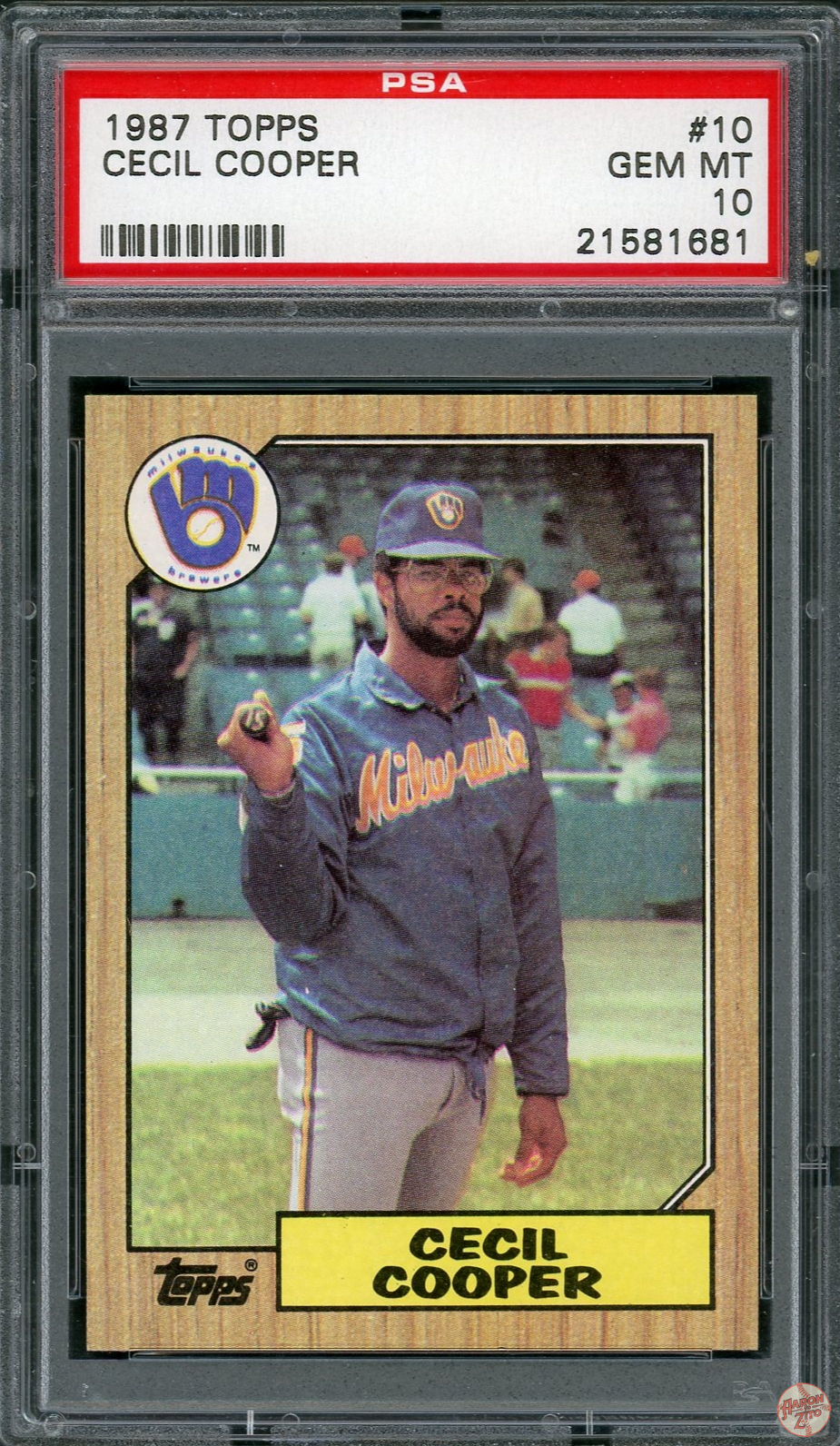 1987 Topps Cecil Cooper #10 PSA 10 POP 23 (681) – Aaron to Zito
