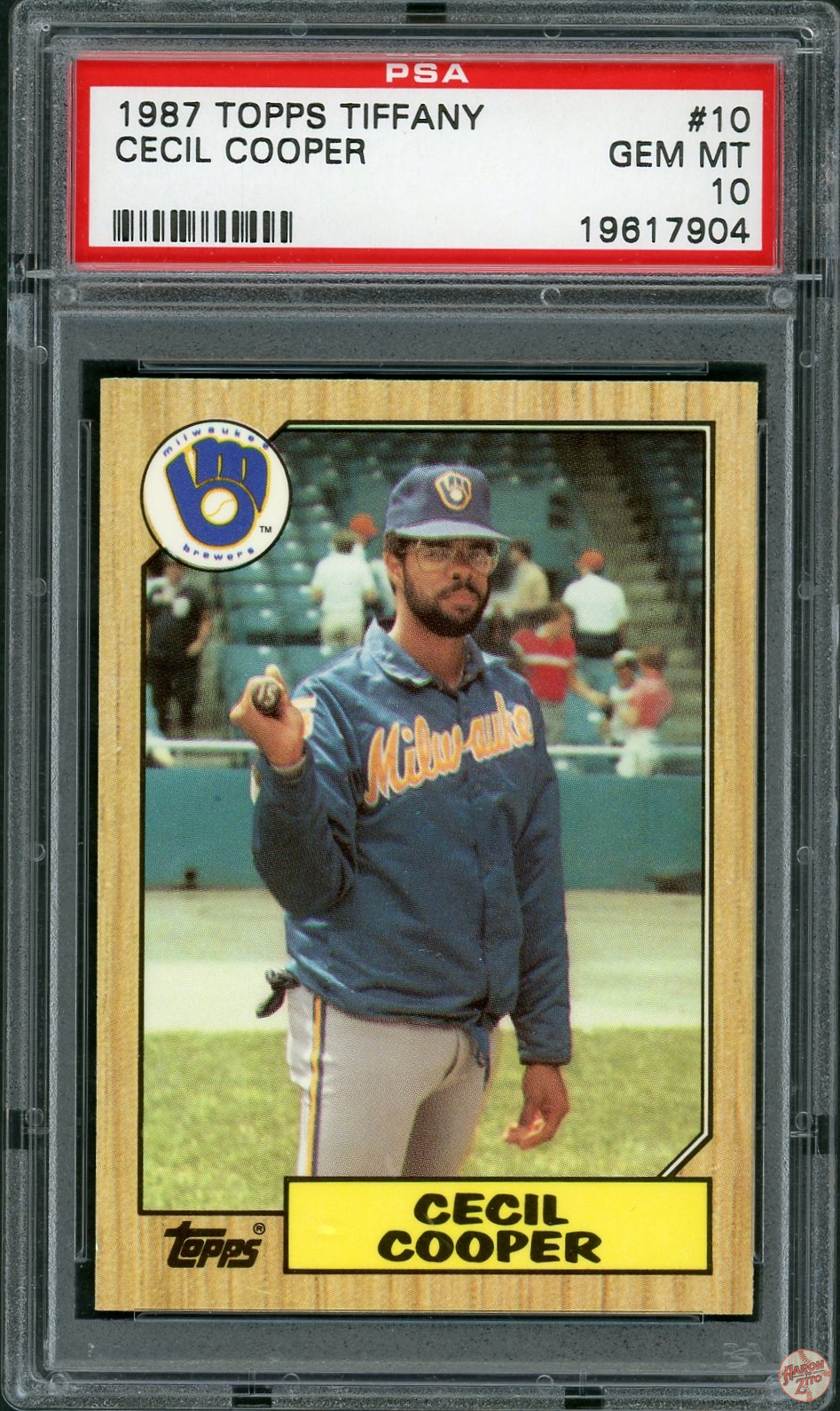 1987 Topps Tiffany Cecil Cooper #10 PSA 10 POP 8 (904) – Aaron to Zito