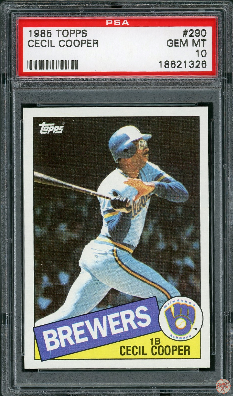 1985 Topps Cecil Cooper #290 PSA 10 POP 11 (326) – Aaron to Zito