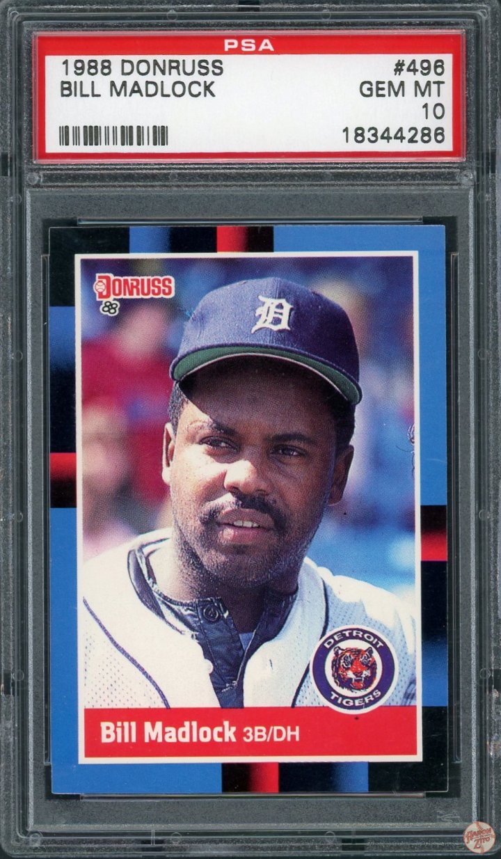 1988 Donruss Bill Madlock #496 PSA 10 POP 7 (286) – Aaron to Zito