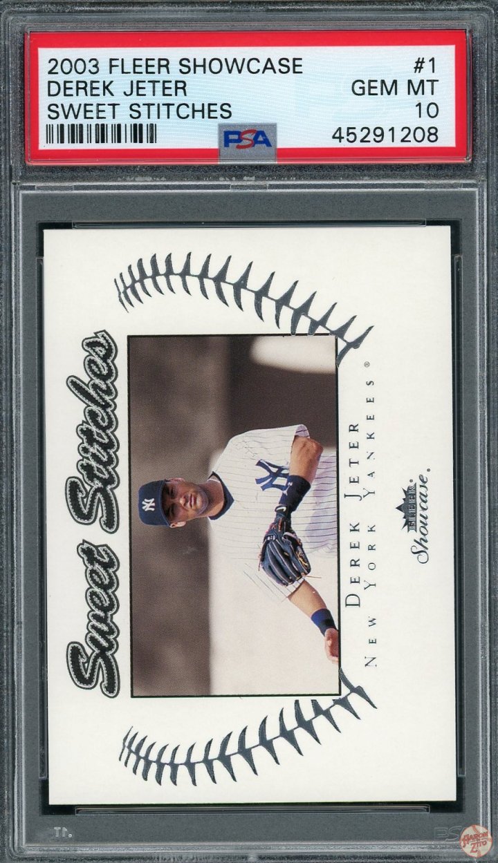 2003 Fleer Showcase Derek Jeter Sweet Stitches #1 PSA 10 POP 14 (208 ...