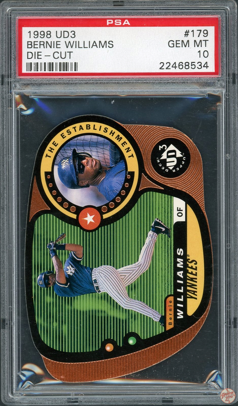 1998 UD3 Die-Cut Bernie Williams #179 PSA 10 POP 2 (534) – Aaron to Zito
