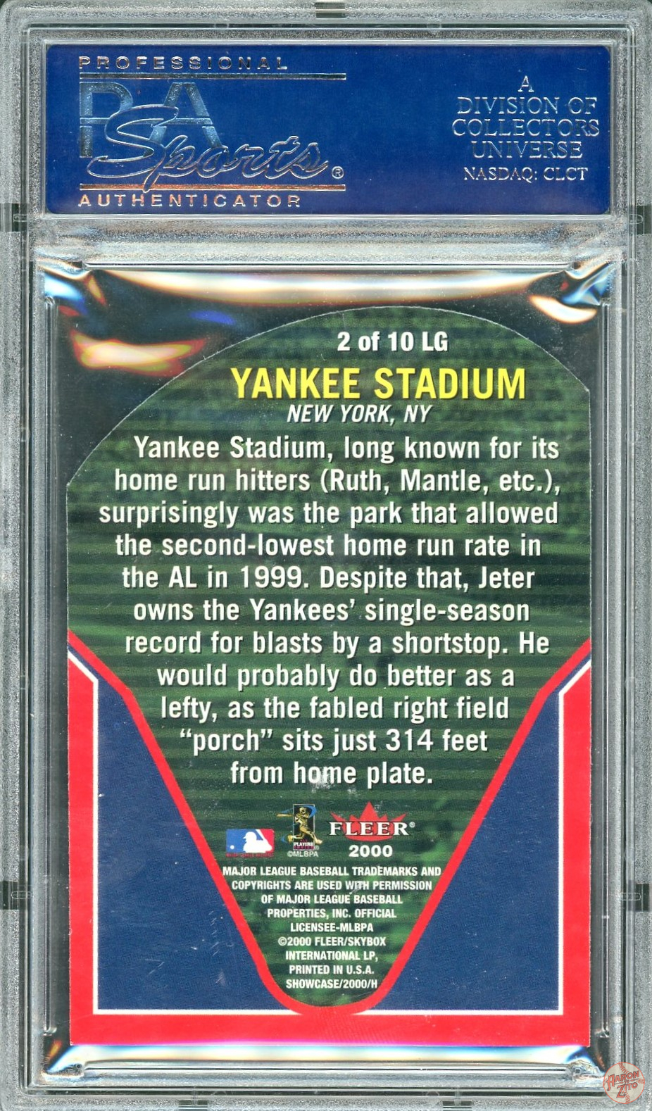 2000 Fleer Showcase Derek Jeter Long Gone #2 PSA 10 POP 4 (842) – Aaron ...