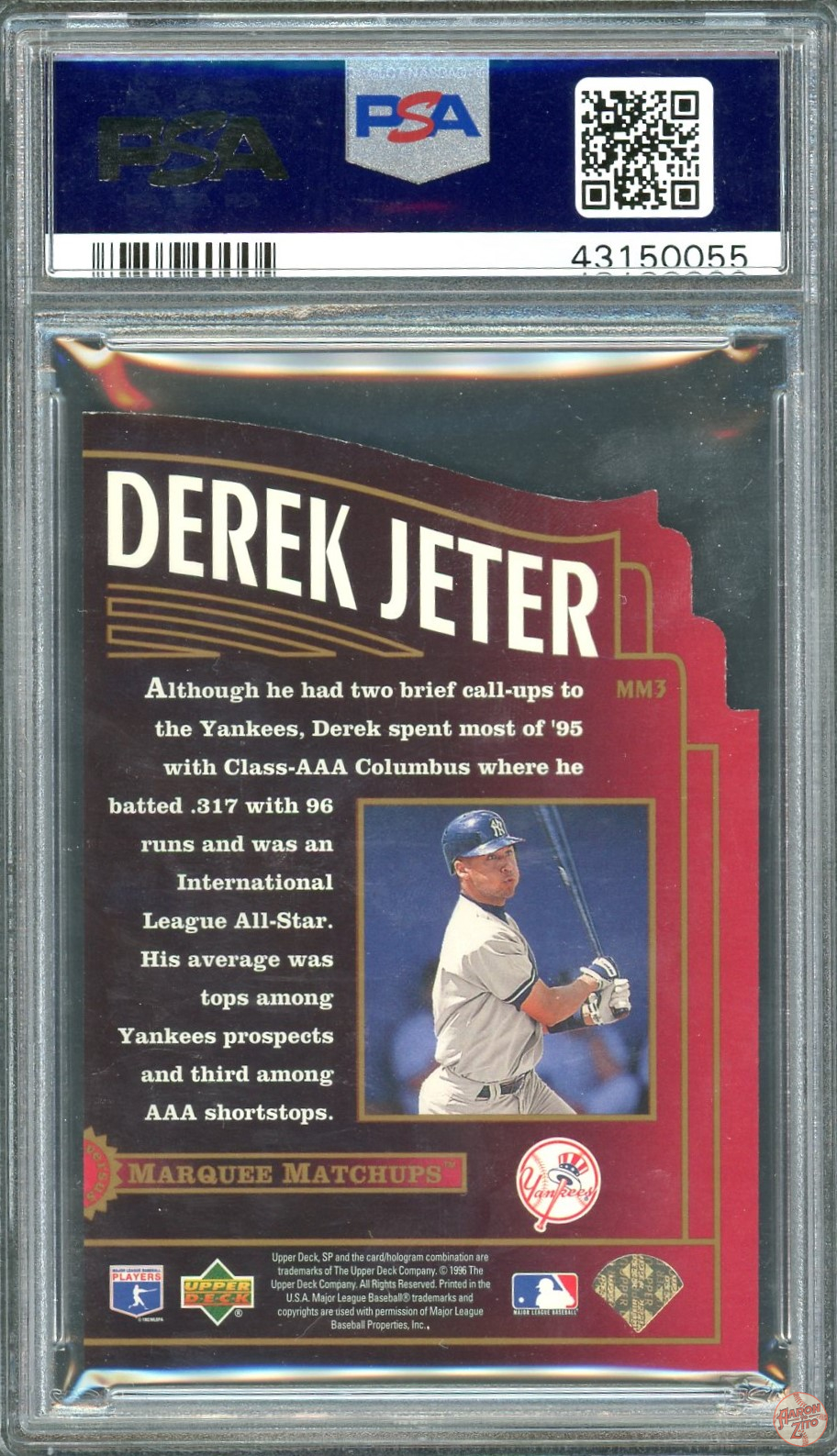 1996 SP Derek Jeter Marquee Matchups Die Cut #MM3 PSA 10 POP 16 (055 ...