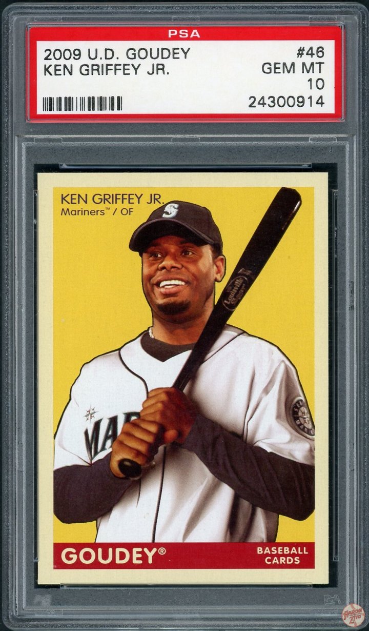 2009 Upper Deck Goudey Yellow Ken Griffey Jr. #46 PSA 10 POP 7 (914) – Aaron to Zito
