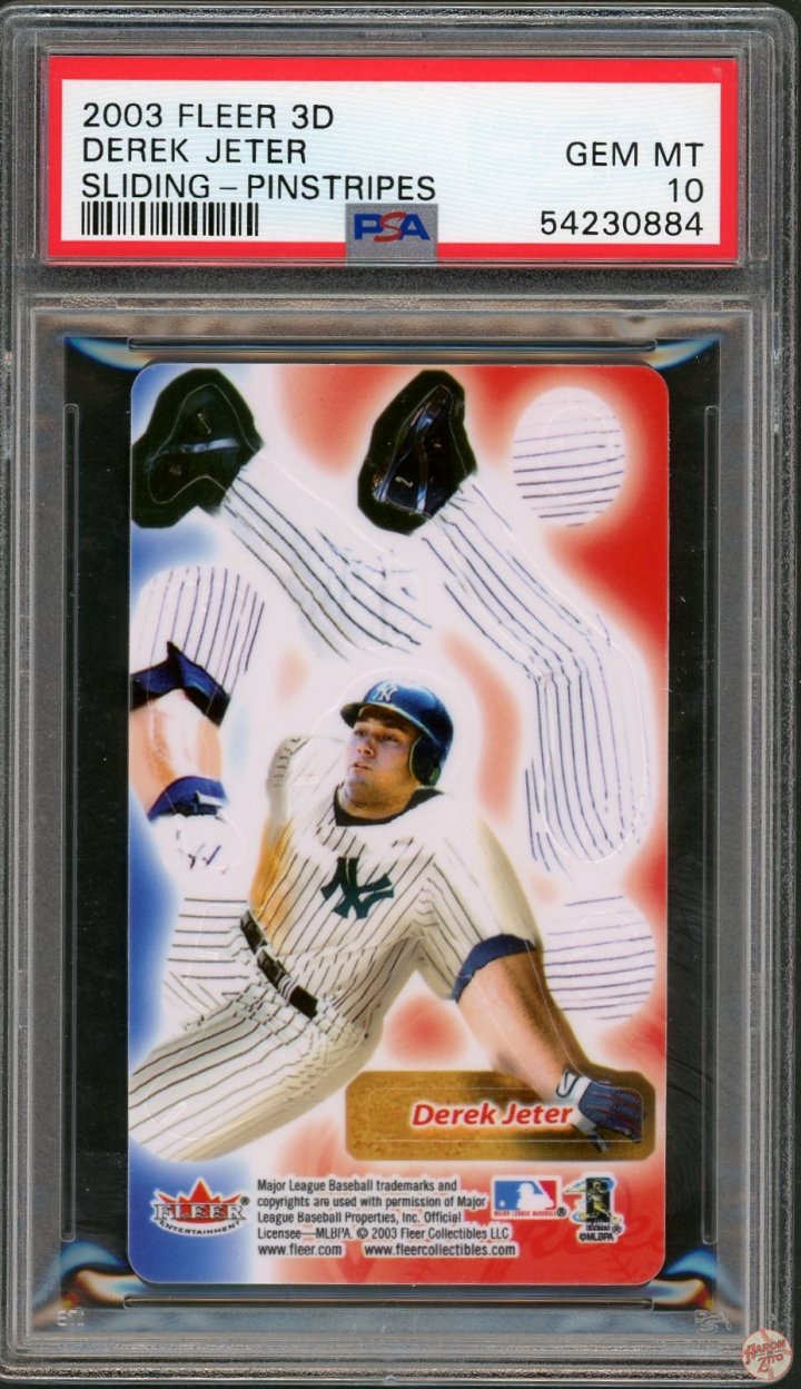 2003 Fleer 3D Derek Jeter Sliding Pinstripes PSA 10 POP 11 (884 ...