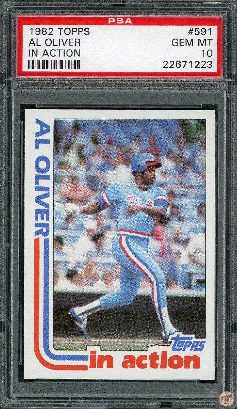 1982 Topps In-Action Al Oliver #591 PSA 10 POP 22 (223) – Aaron to Zito