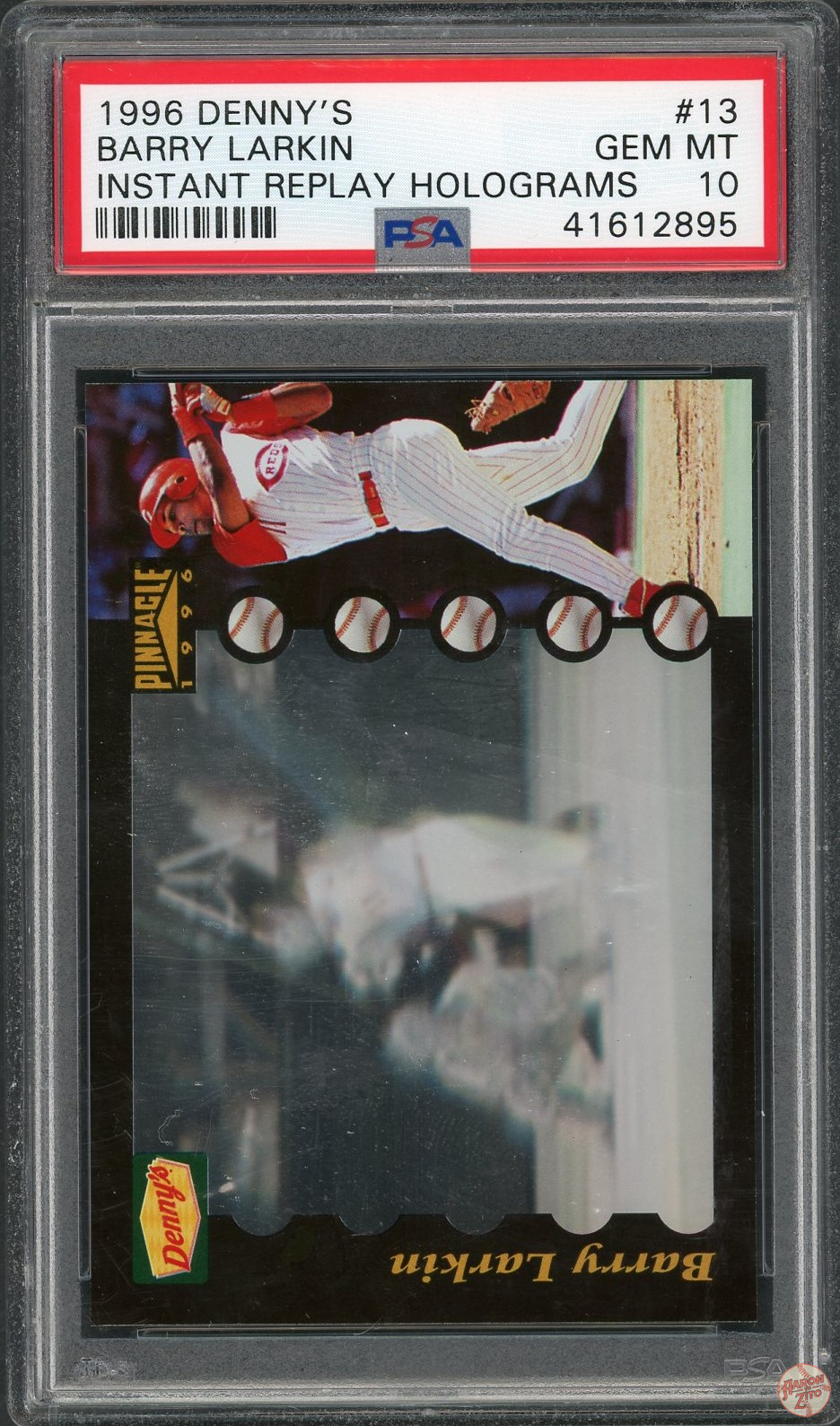 1996 Denny’s Instant Replay Holograms Barry Larkin #13 PSA 10 POP 6 ...