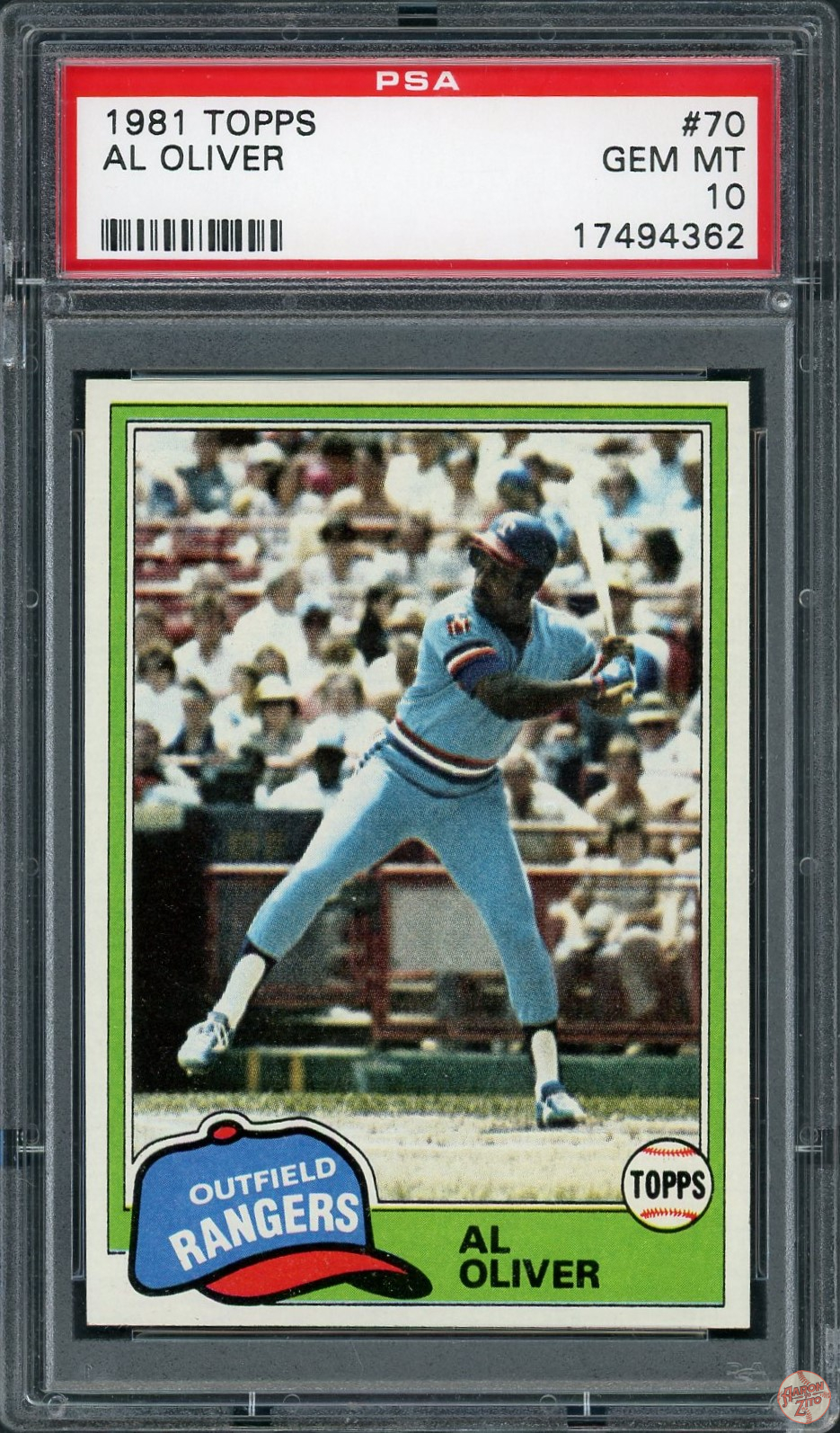 1981 Topps Al Oliver #70 PSA 10 POP 78 (362) – Aaron to Zito
