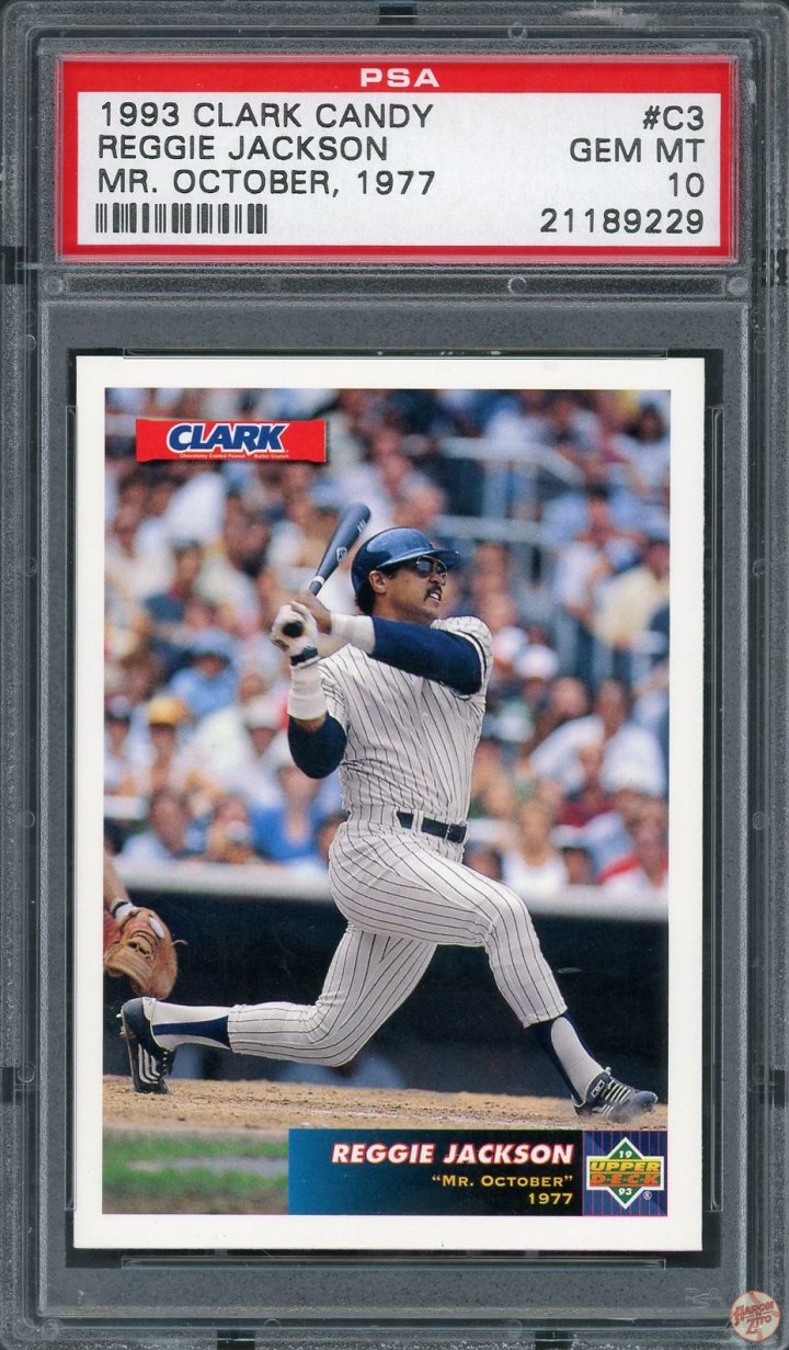 1993 Clark Candy Reggie Jackson Mr. October 1977 #C3 PSA 10 POP 3 (229 ...