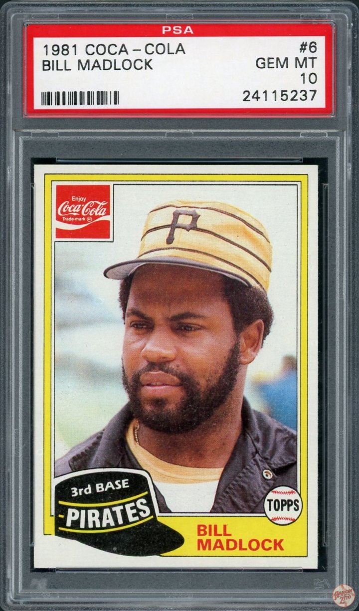 1981 Coca-Cola Bill Madlock #6 PSA 10 POP 2 (237) – Aaron to Zito