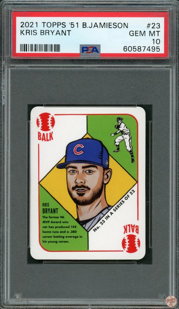2021 Topps ’51 Blake Jamieson Kris Bryant #23 PSA 10 POP 8 (495 ...
