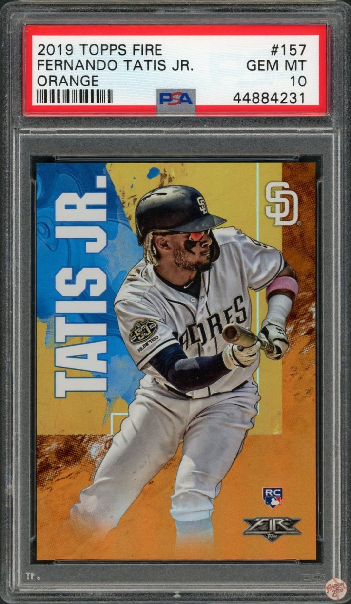 2019 Topps Fire Fernando Tatis, Jr. Orange #157 PSA 10 POP 20 (231 ...