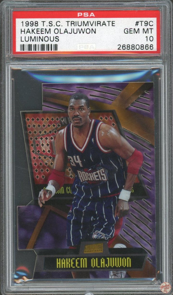 1998 T.S.C. Triumvirate Hakeem Olajuwon Luminous #T9C PSA 10 POP 5 (866 ...