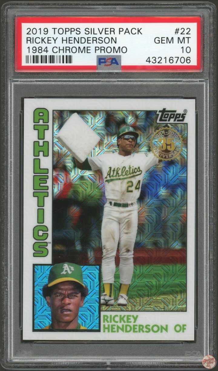 2019 Topps Silver Pack 1984 Chrome Promo Rickey Henderson #22 PSA 10 ...
