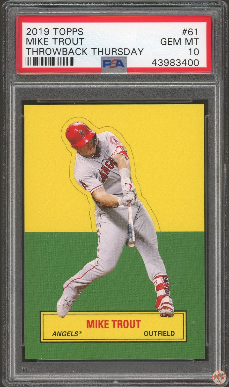 2019 Topps Throwback Thursday Mike Trout #61 PSA 10 POP 49 (400) – Aaron to Zito