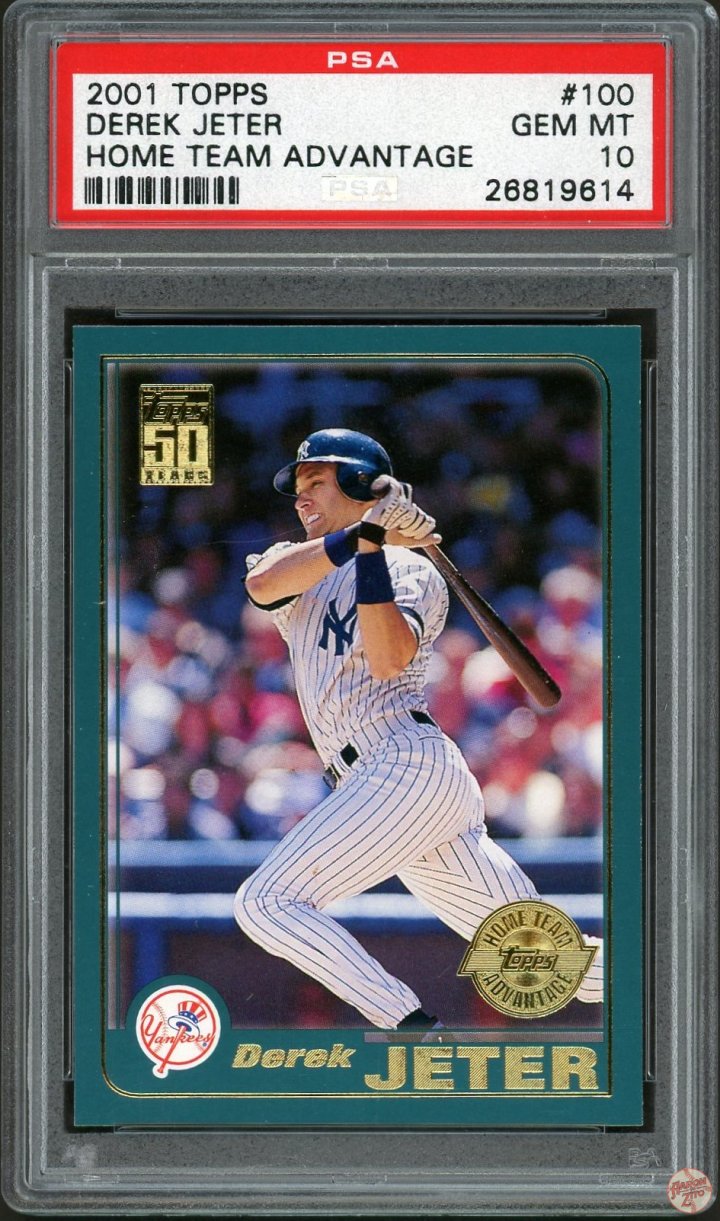 2001 Topps Home Team Advantage Derek Jeter #100 PSA 10 POP 15 (614 ...