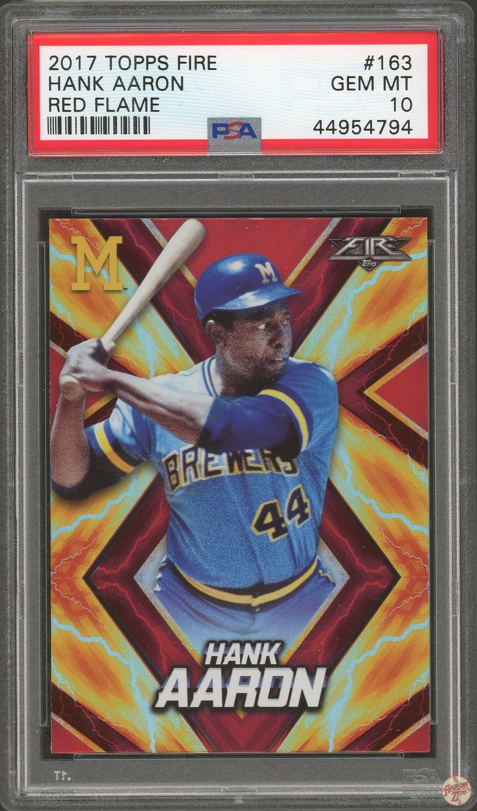 2017 Topps Fire Red Flame Hank Aaron #163 PSA 10 POP 1 (794) – Aaron to ...
