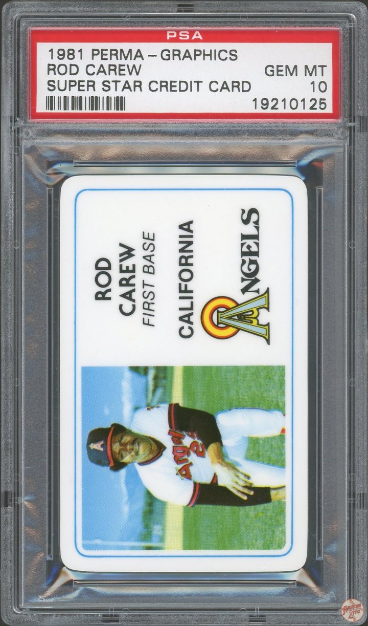1981 Perma Graphics Super Star Credit Card Rod Carew #NA PSA 10 POP 1 ...