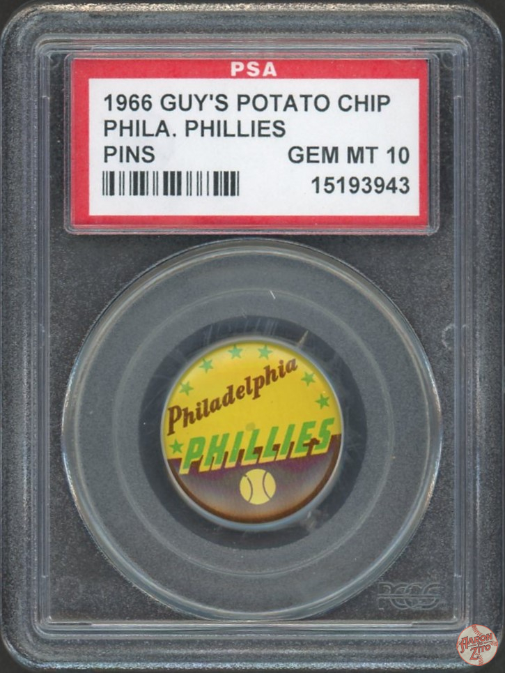 1966 Guy’s Potato Chip Philadelphia Phillies Pin PSA 10 POP 4 (943 ...