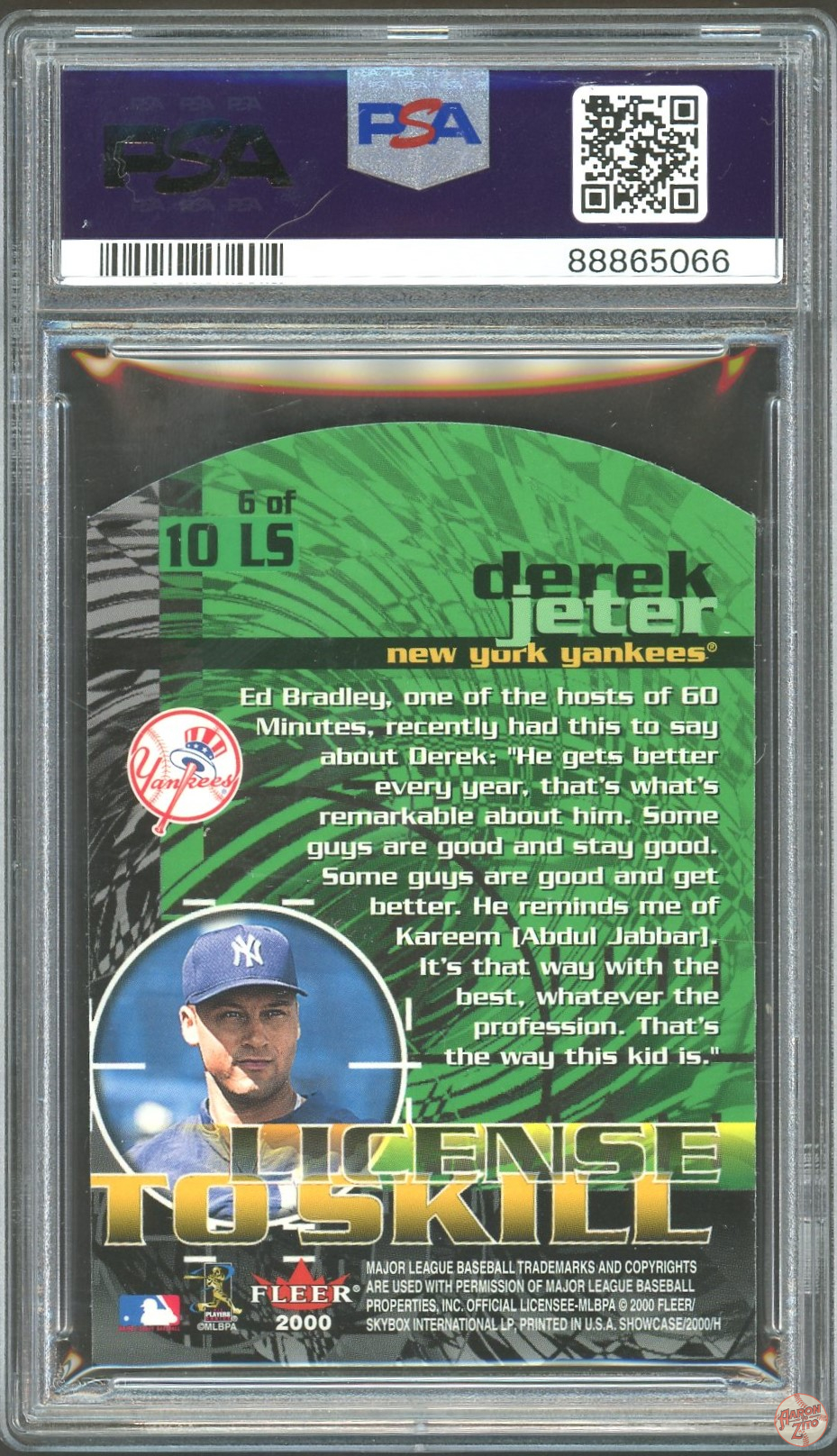 2000 Fleer Showcase Derek Jeter License to Skill #6 PSA 10 POP 28 (066 ...